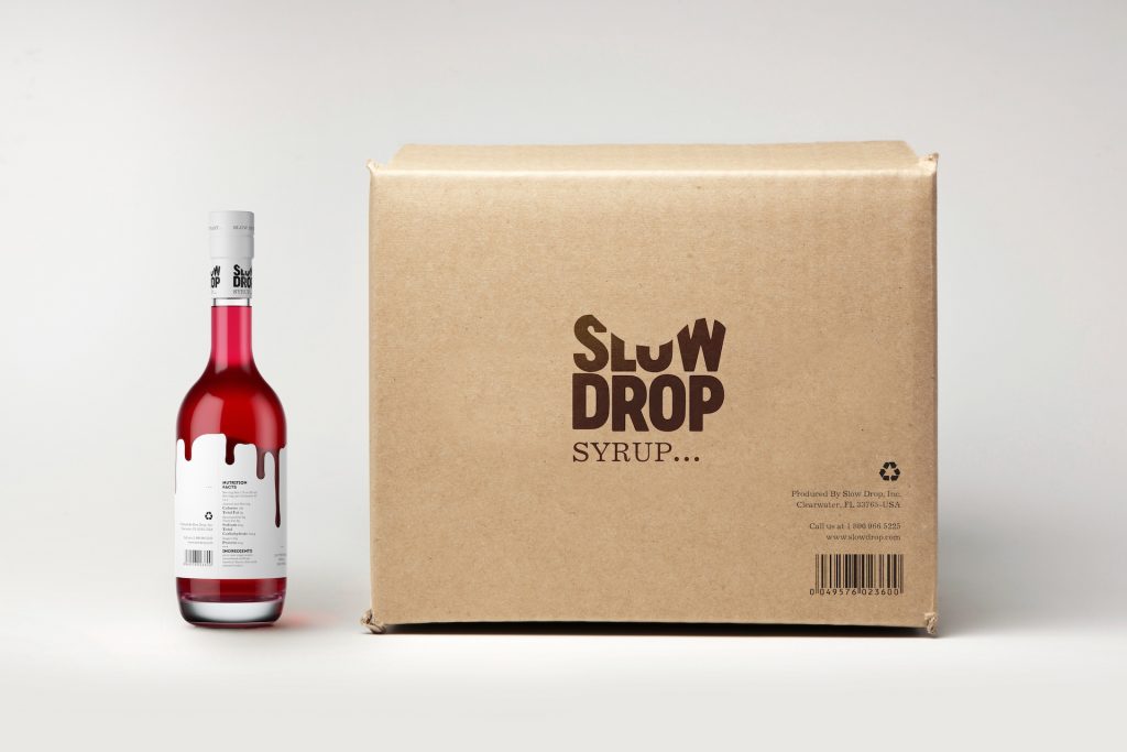 Дизайн бутылок серии сиропов для коктейлей Slow Drop — Оди. О дизайне