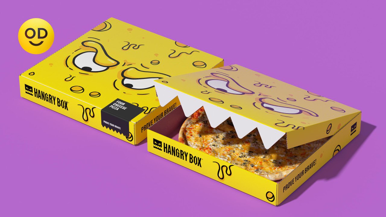 Концепт коробок для пиццы Hangry Box — Оди. О дизайне